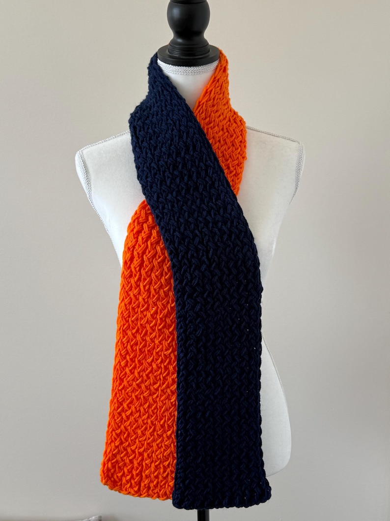 Denver Broncos-chicago Bears-football Scarf -nfl-blue and Orange ...