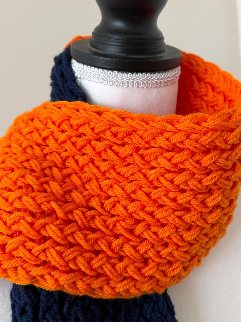 Denver Broncos-chicago Bears-football Scarf -nfl-blue and Orange ...