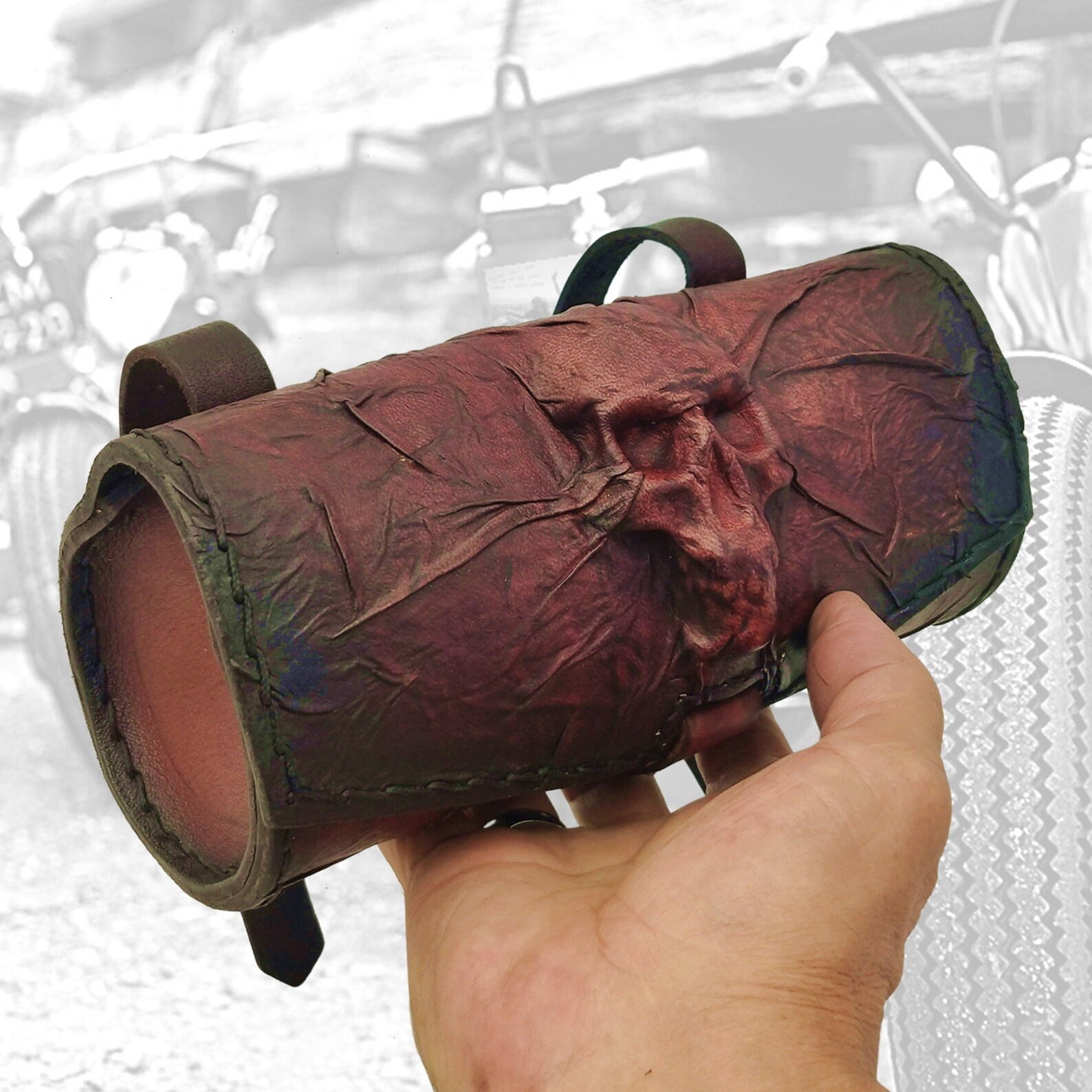 Made to Order-handcrafted Genuine Rustic Maroon Leather Front - Etsy