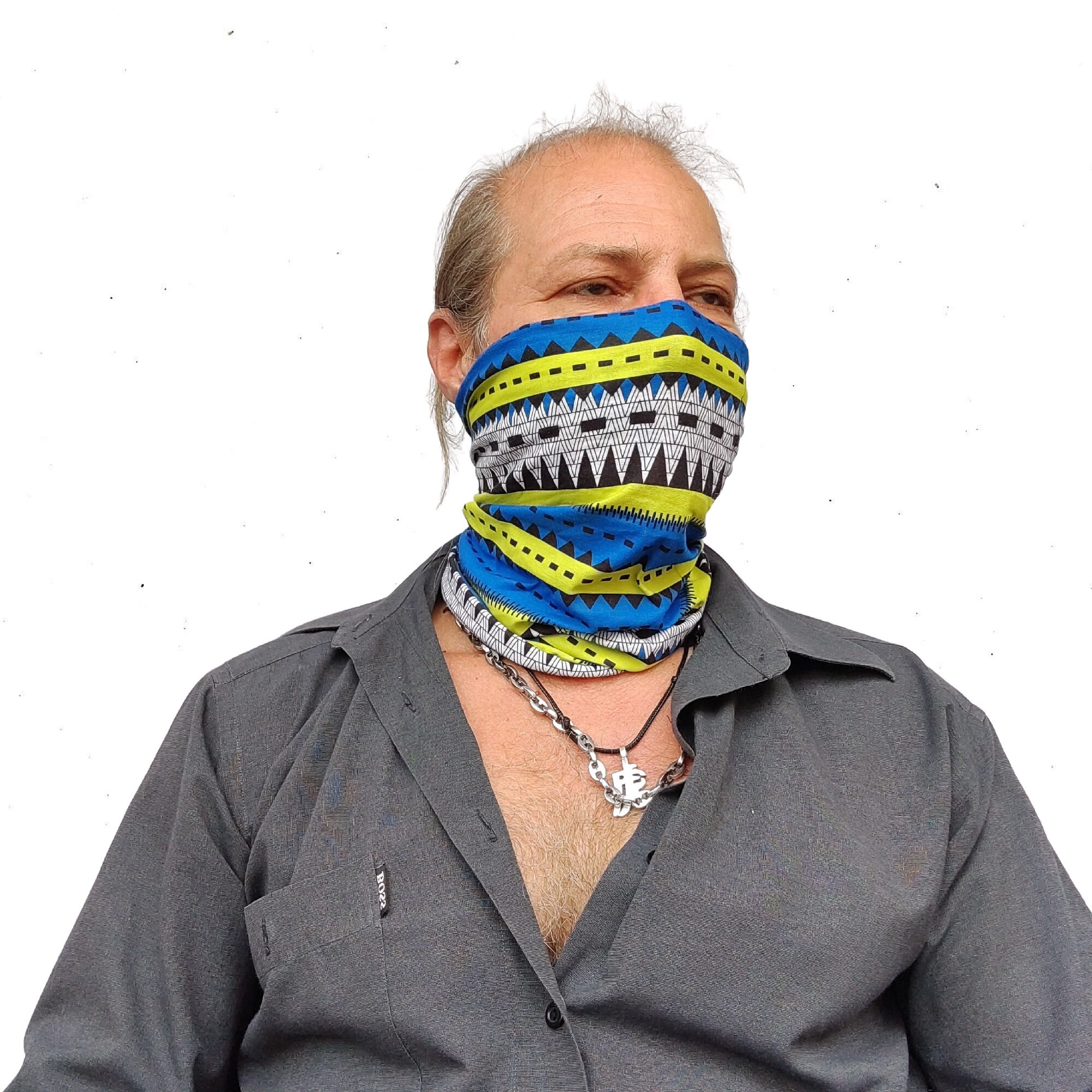 Neck Gaiter Face Mask Head Scarves Headband Anes Blue | Etsy