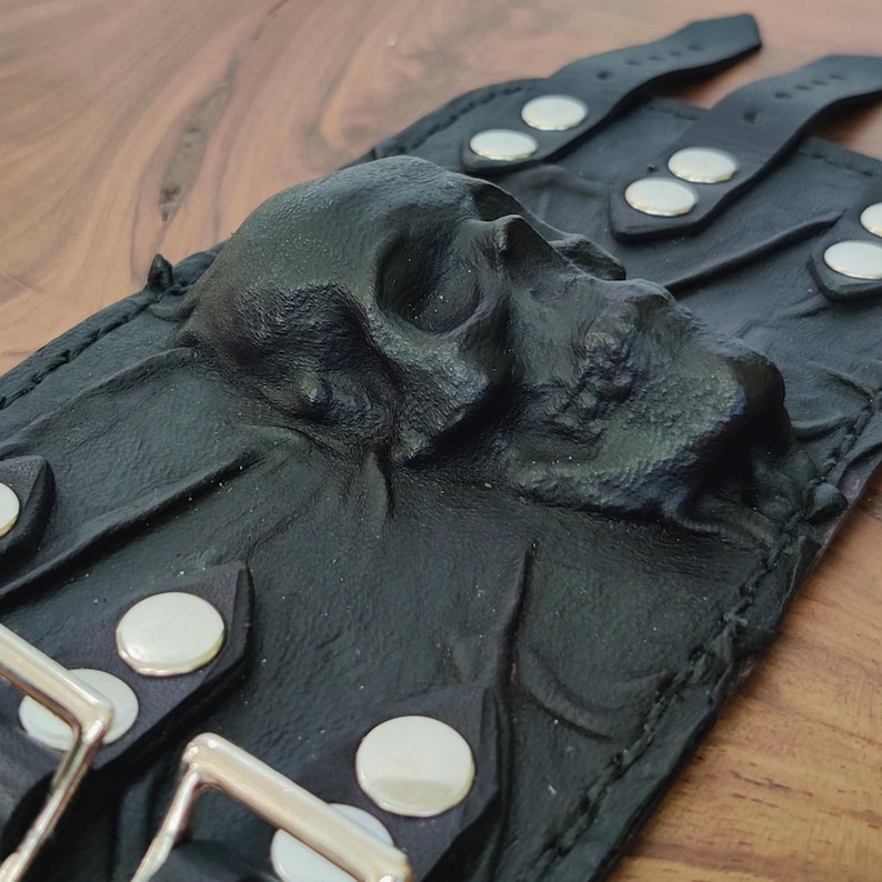Made to Order-handcrafted Genuine Vegetal Leather Black Color Embossed ...