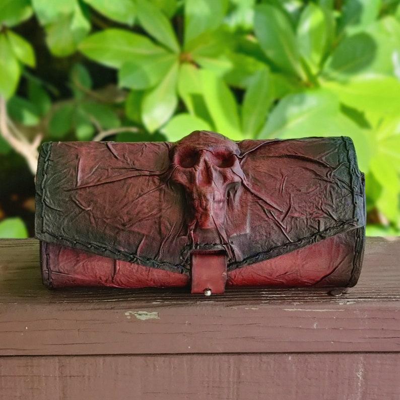 Made to Order-handcrafted Genuine Rustic Maroon Leather Front - Etsy