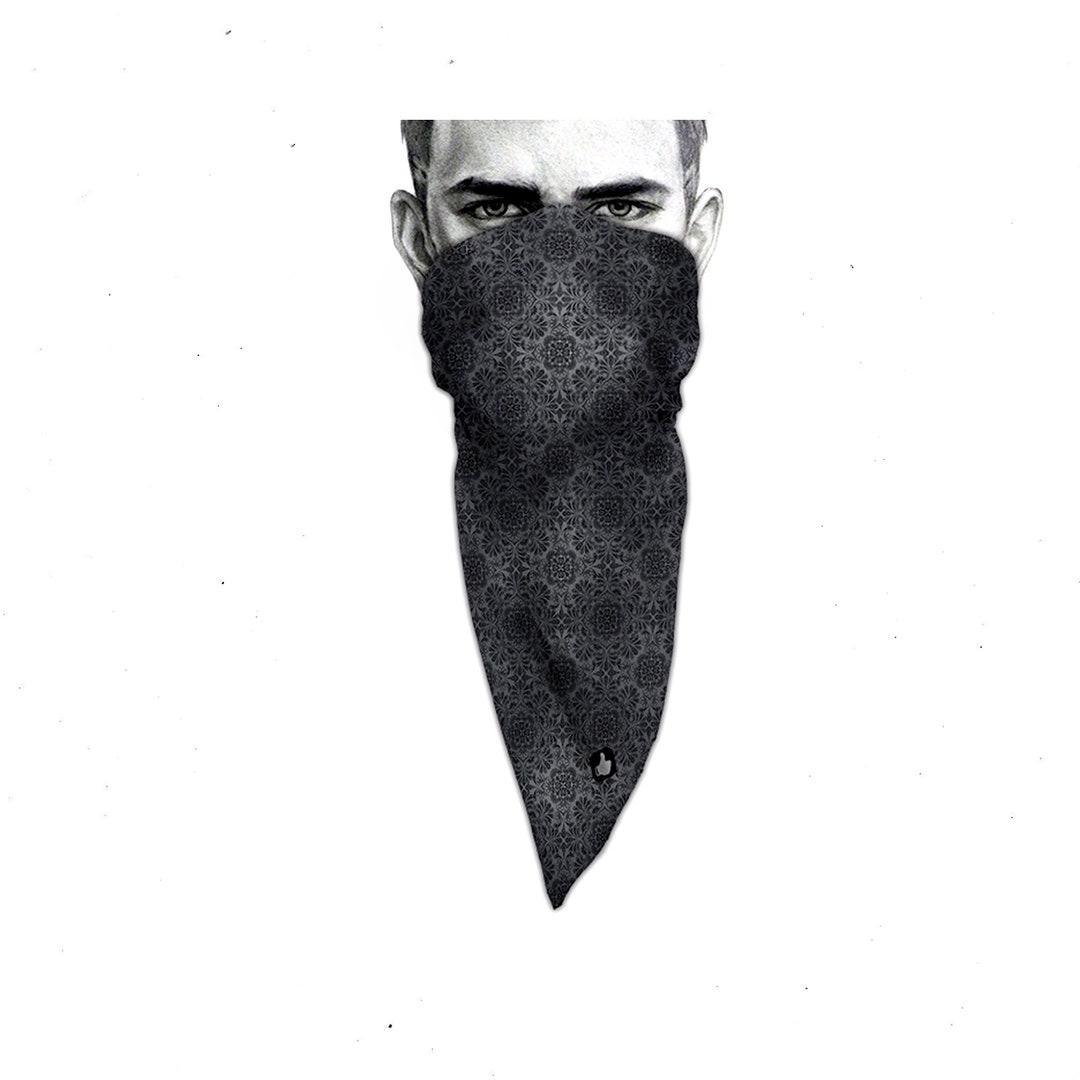 Unique Neck Gaiter - Triangle Face Mask - Floral Dark - Gray Face Mask ...