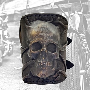 Made to Order-unique Handcrafted Genuine Vegetal Leather Rustic Skull ...