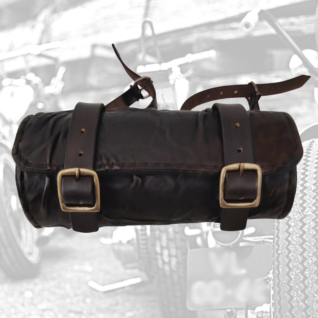 Made to Order-handcrafted Genuine Black Leather Front Fork Tool Bag ...
