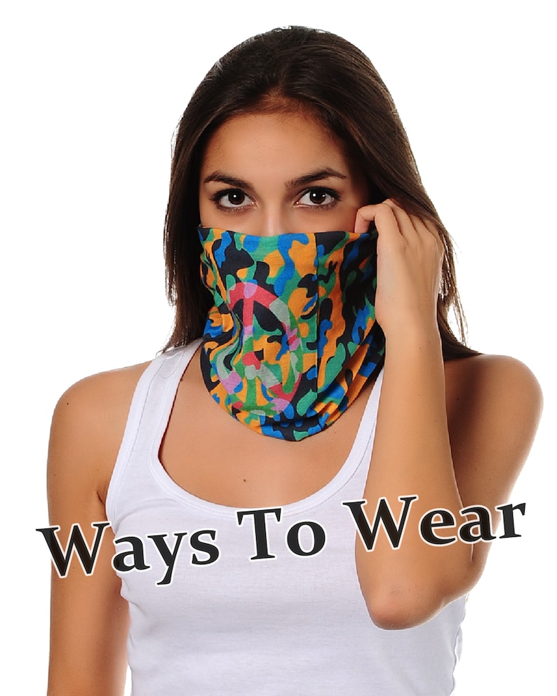 Neck Gaiter-face Mask-coolmax Bandana-bonfire-blue and Red Color Sports ...