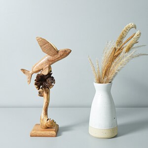 Wooden Fying Fish Sculpture, Flying Cod Statue, Art, Wood Carving ...