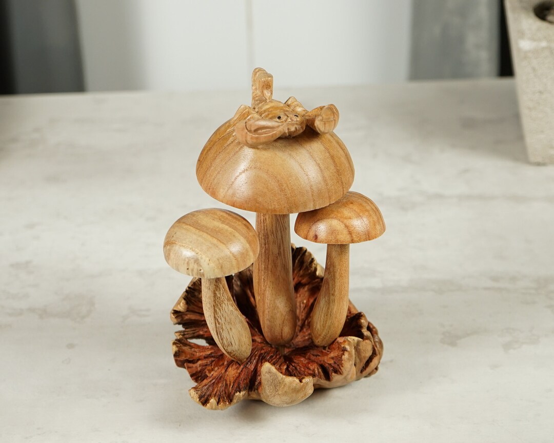 Scorpion on Mushroom, Insect, Parasite Wood, Wood Carving, Handcrafted ...