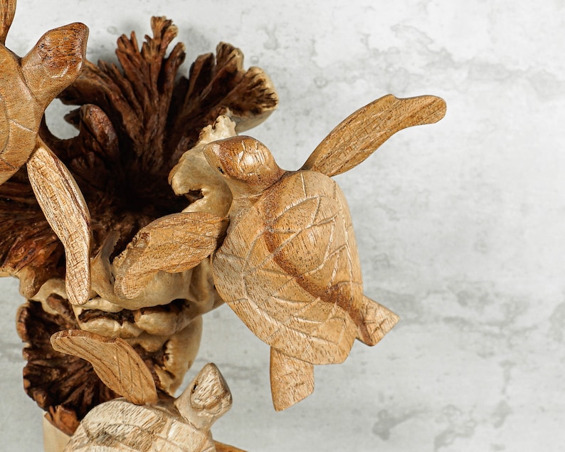 Wall Hanging Turtle Statue Art Wooden Sculpture Animal - Etsy