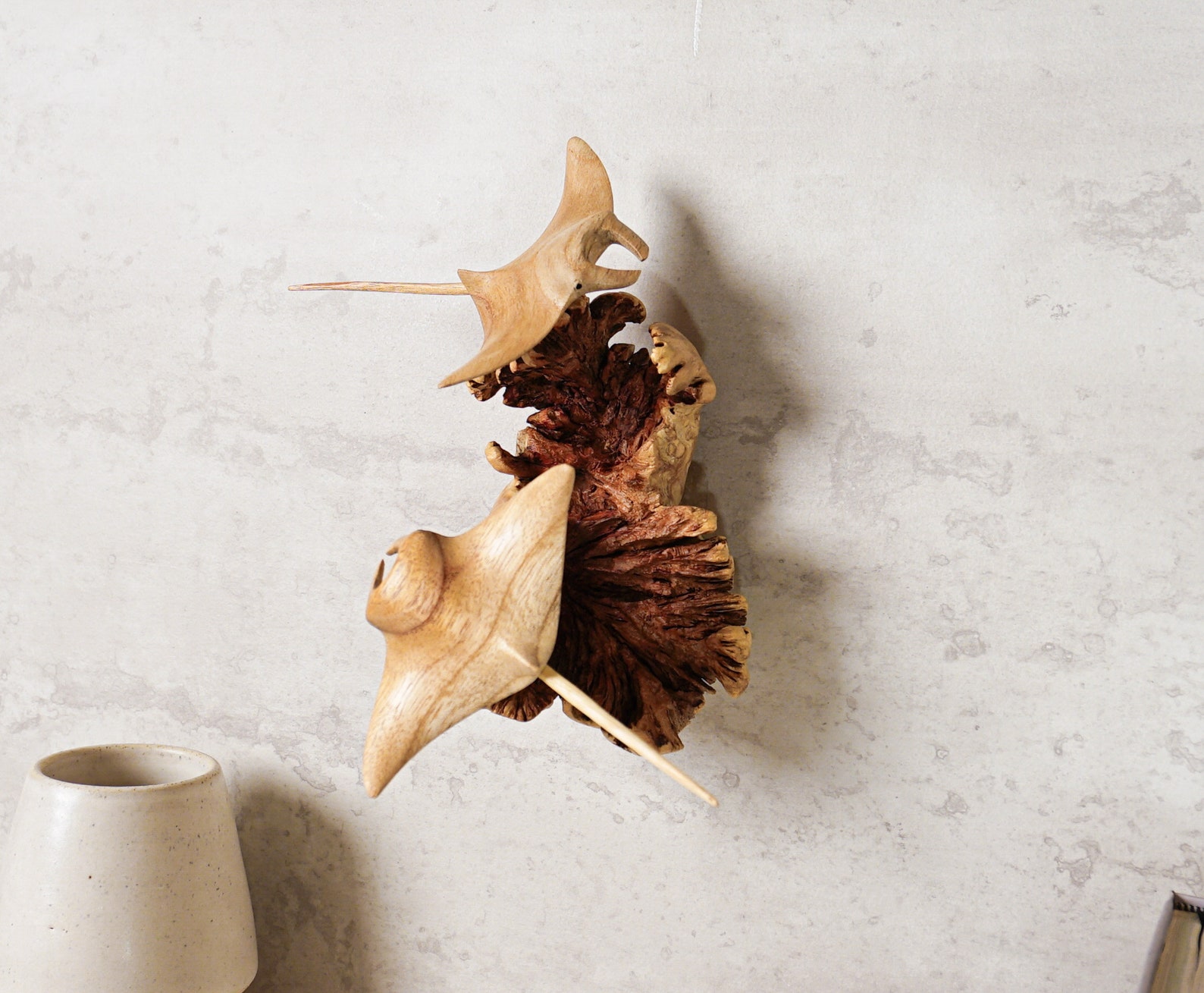 Manta Ray Wall Decor, Hanging Statue, Couple, Wall Art, Wooden ...
