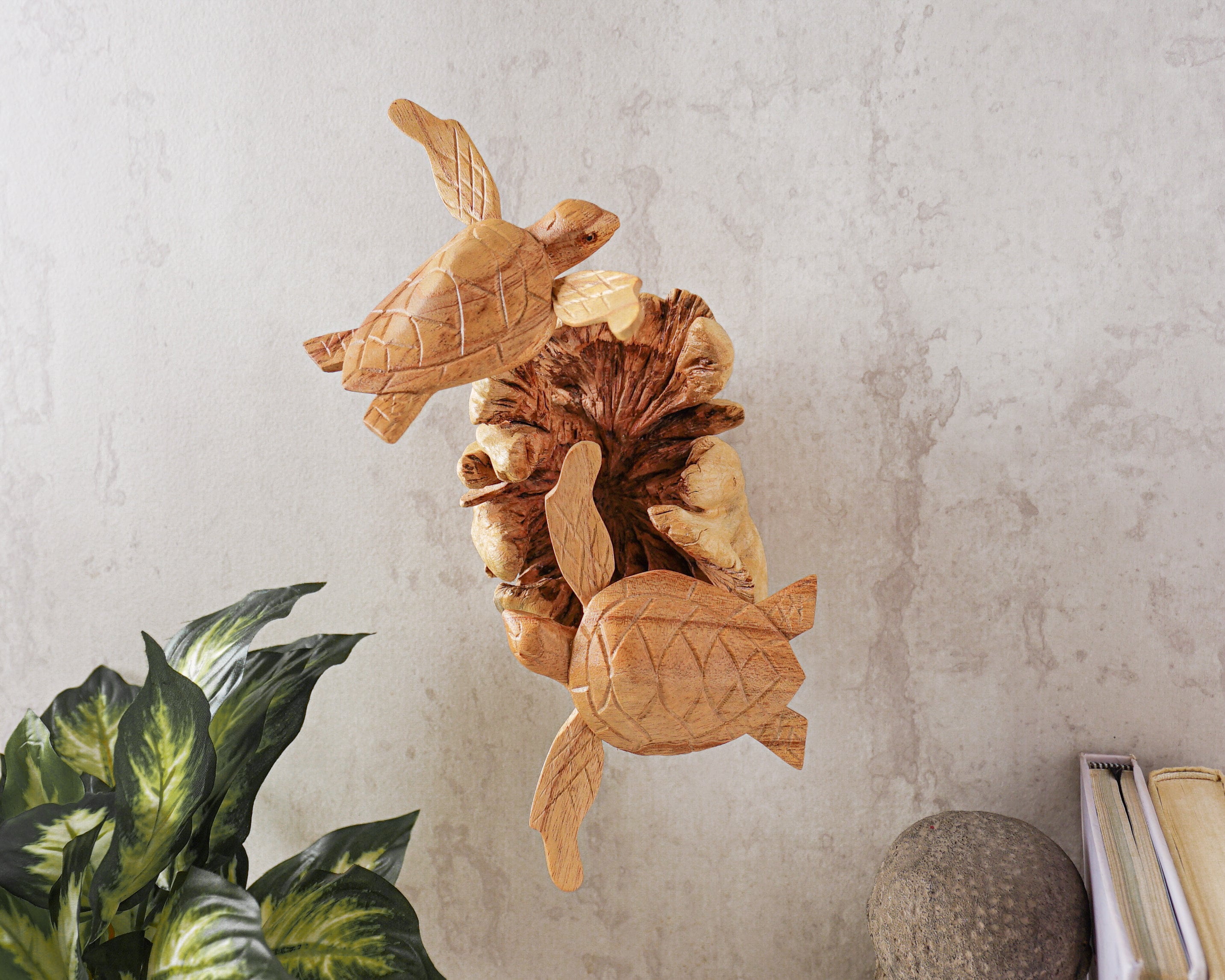Wall Hanging Turtle Statue, Art, Wooden Sculpture, Nature, Couple ...