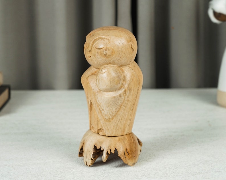 Mother and Baby Jizo Statue Japanese Buddha Wood Figurine - Etsy