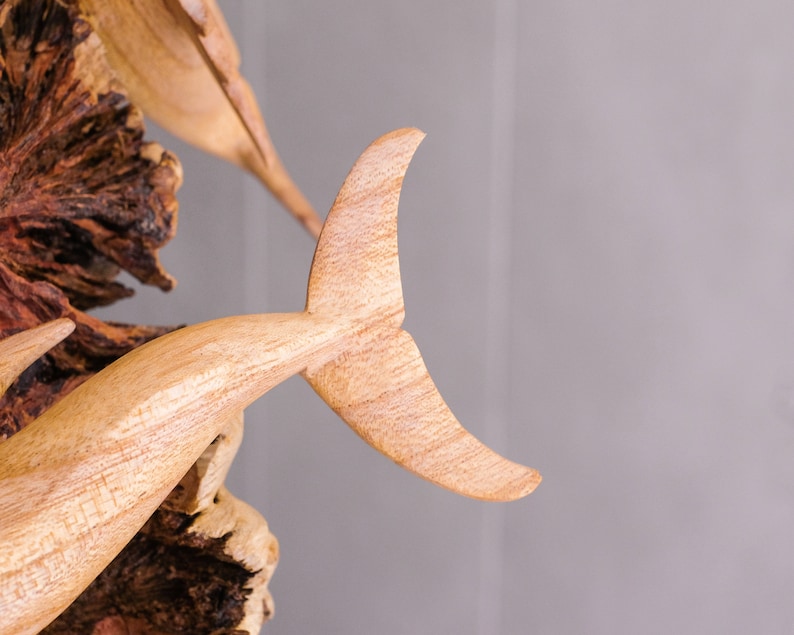 Humpback Whale Sculpture, Family, Sea Life, Exotic Statue, Wooden ...