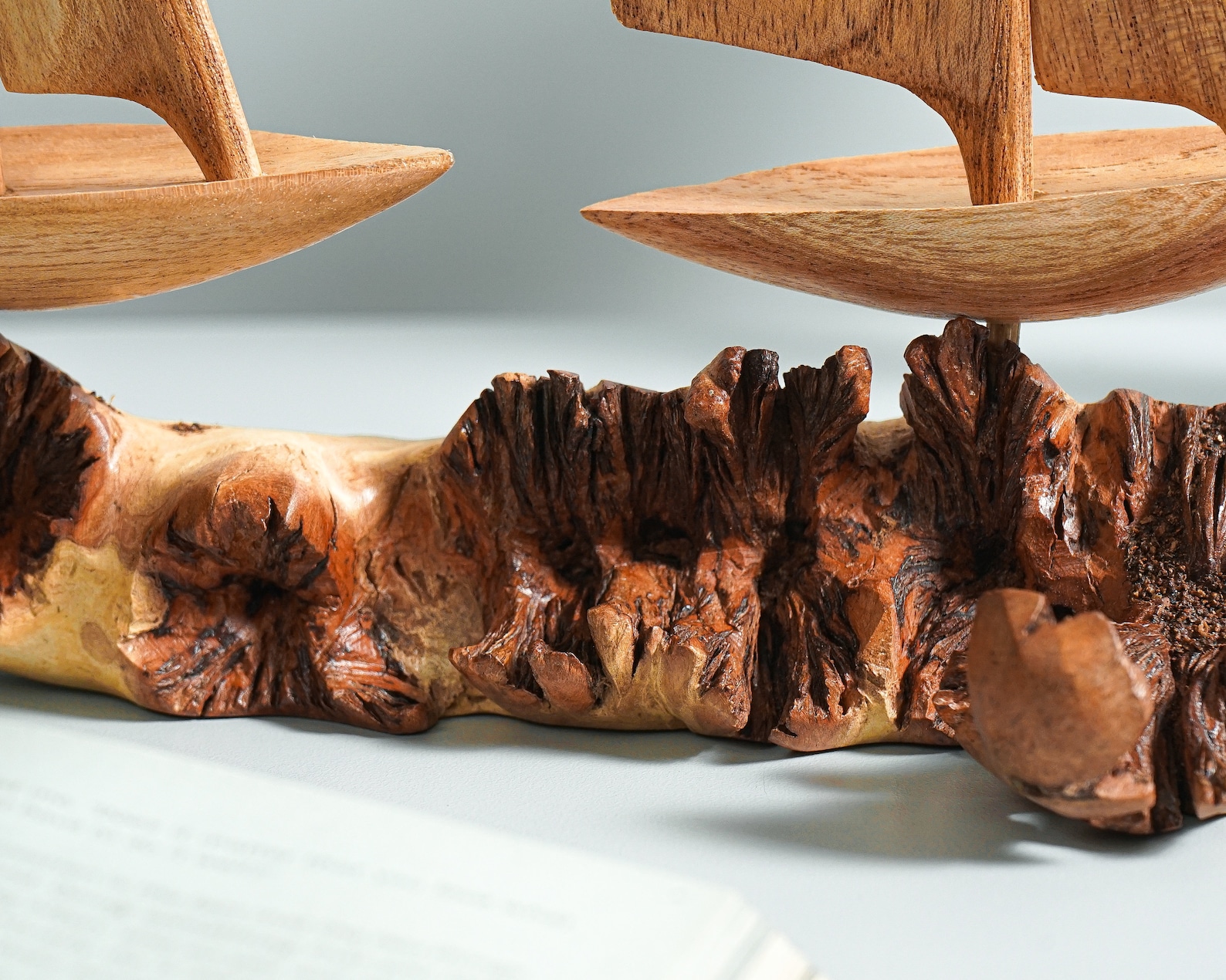 Wooden Duo Sail Ship, Wave, Unique Art, Boat Miniature, Sailboat, Beach ...