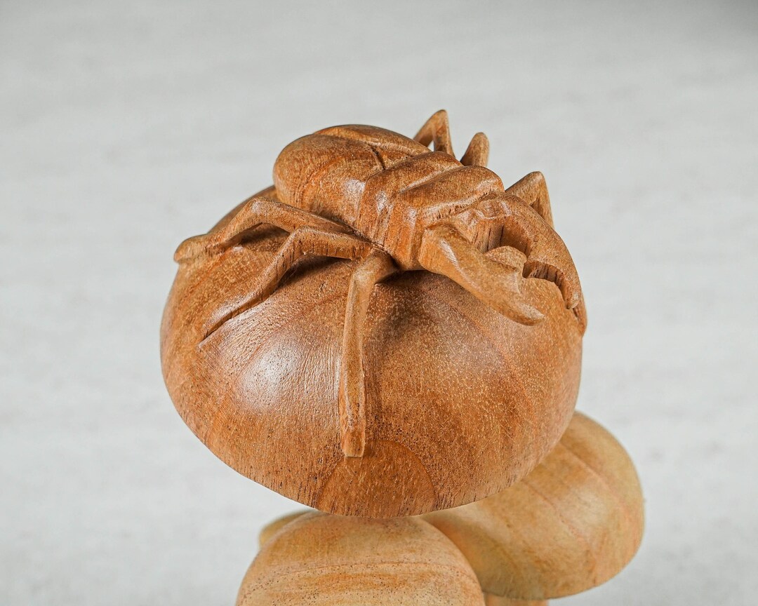 Stag Beetle on Mushroom, Insect, Figurine, Wooden Carving, Animal ...
