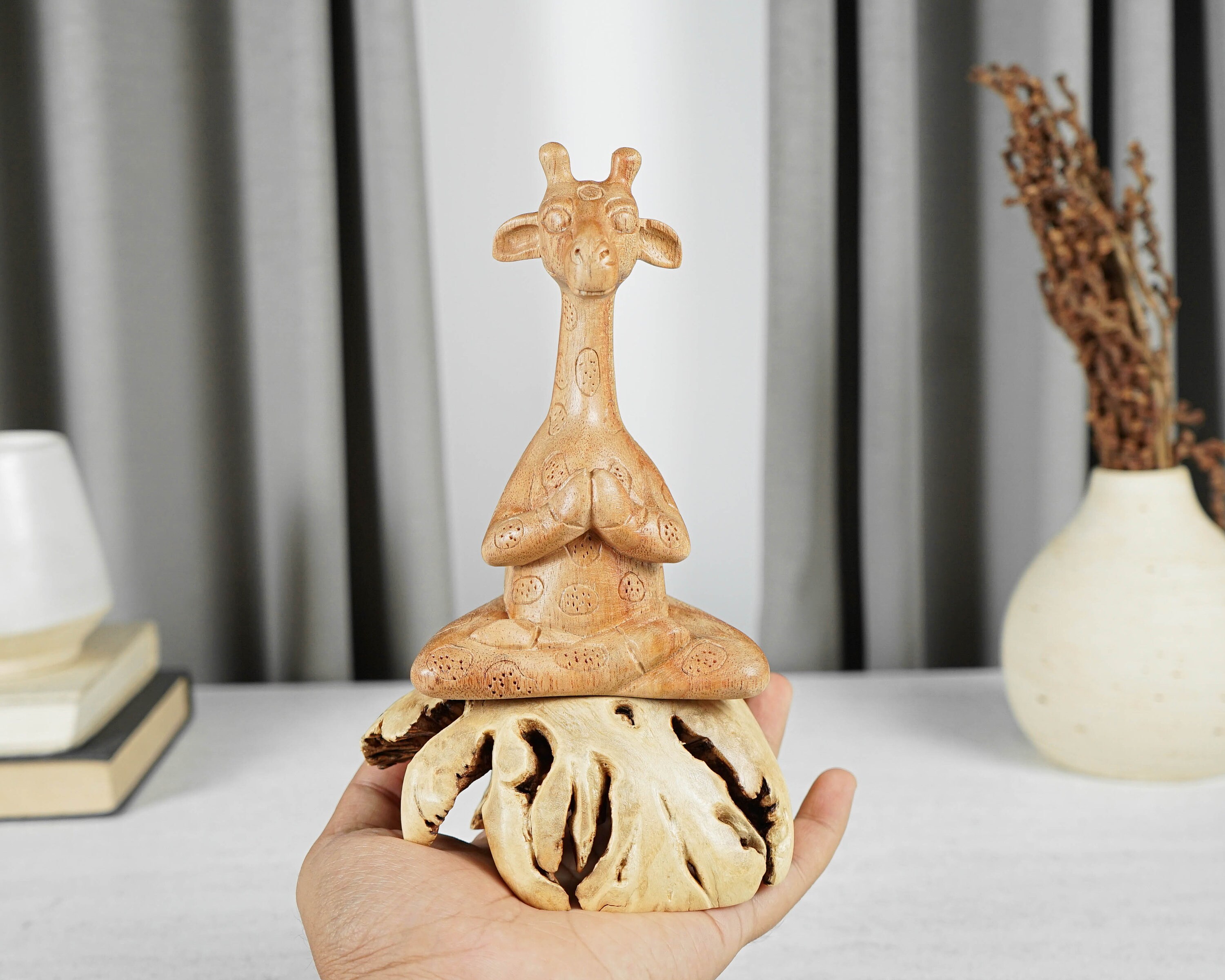 Meditating Giraffe Sculpture, Yoga Pose, Art, Namaste, Animal Statue ...