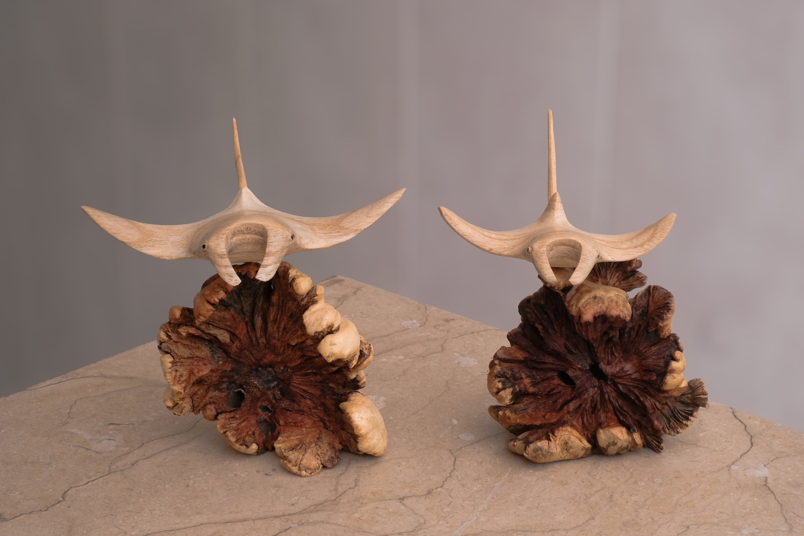 Wooden Manta Ray Figurine, Fish Sculpture, Art, Statue, Wood Carving ...