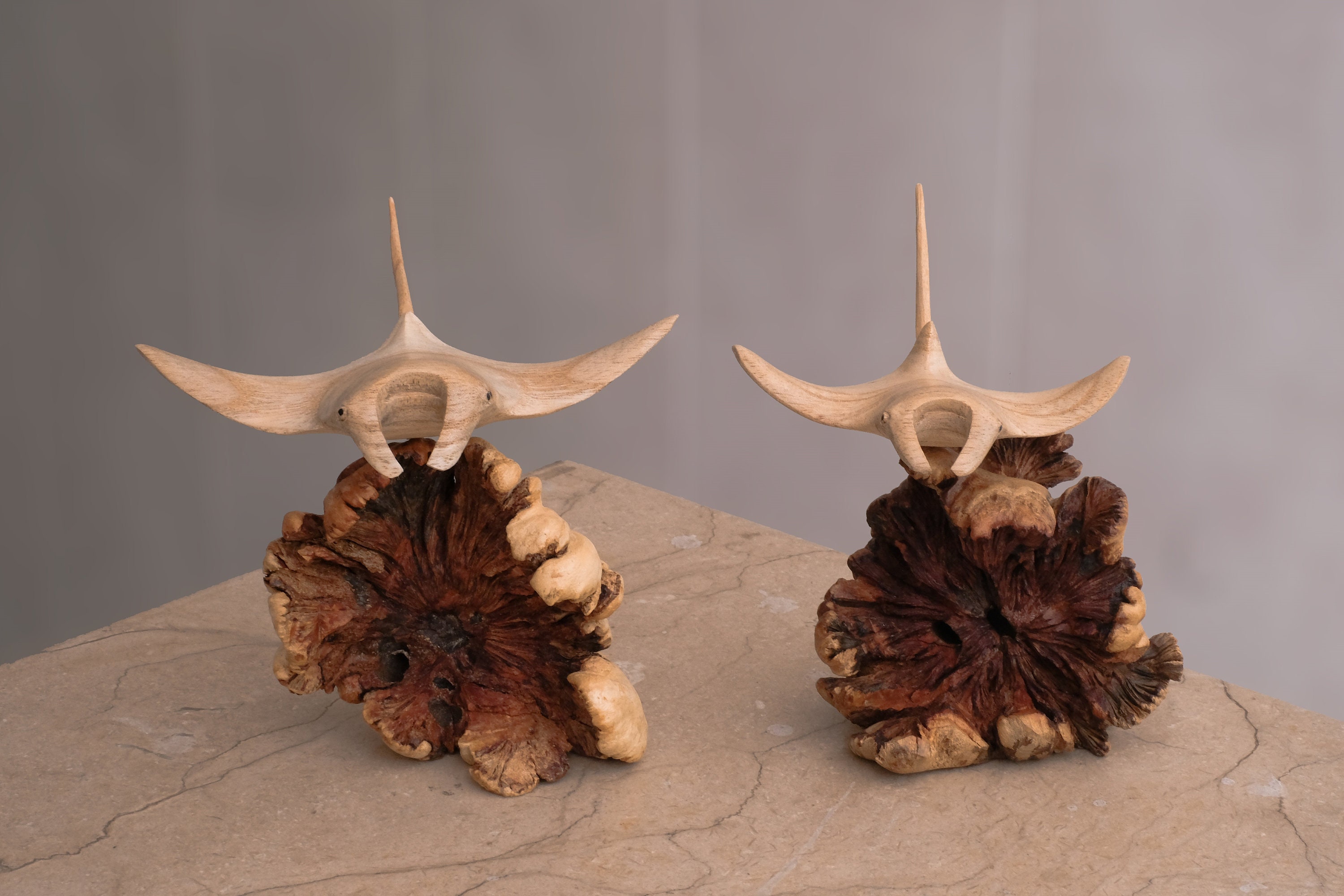 Wooden Manta Ray Figurine Fish Sculpture Art Statue - Etsy