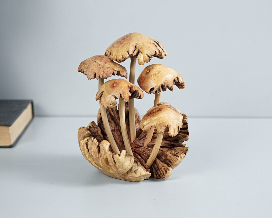 Wooden Mushroom Statue, Unique Shape, Forest Mushroom, Personalize ...