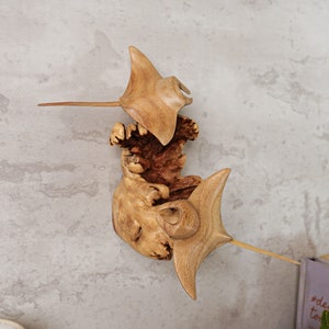 Manta Ray Wall Decor, Hanging Statue, Couple, Wall Art, Wooden ...