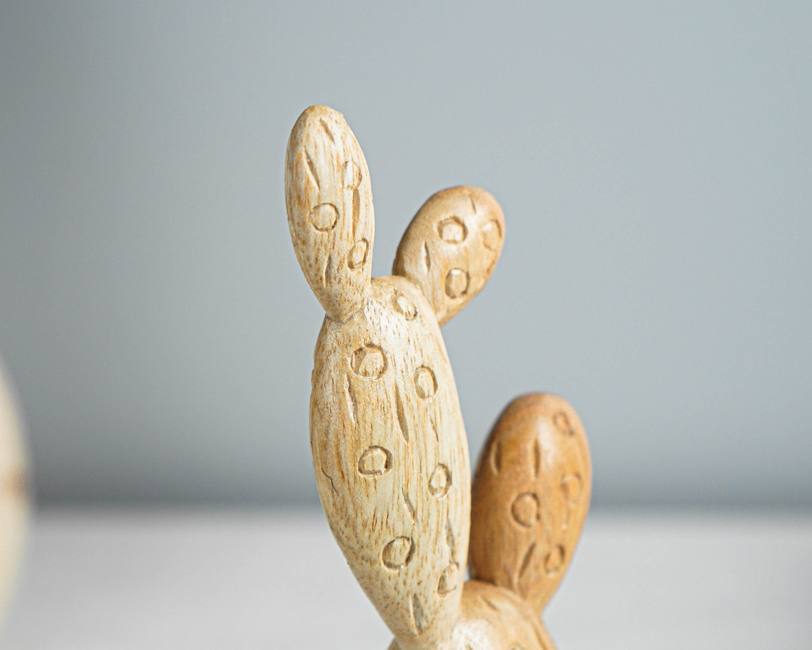 Wooden Cactus Sculpture 6.5 Statue Succulent Plant | Etsy