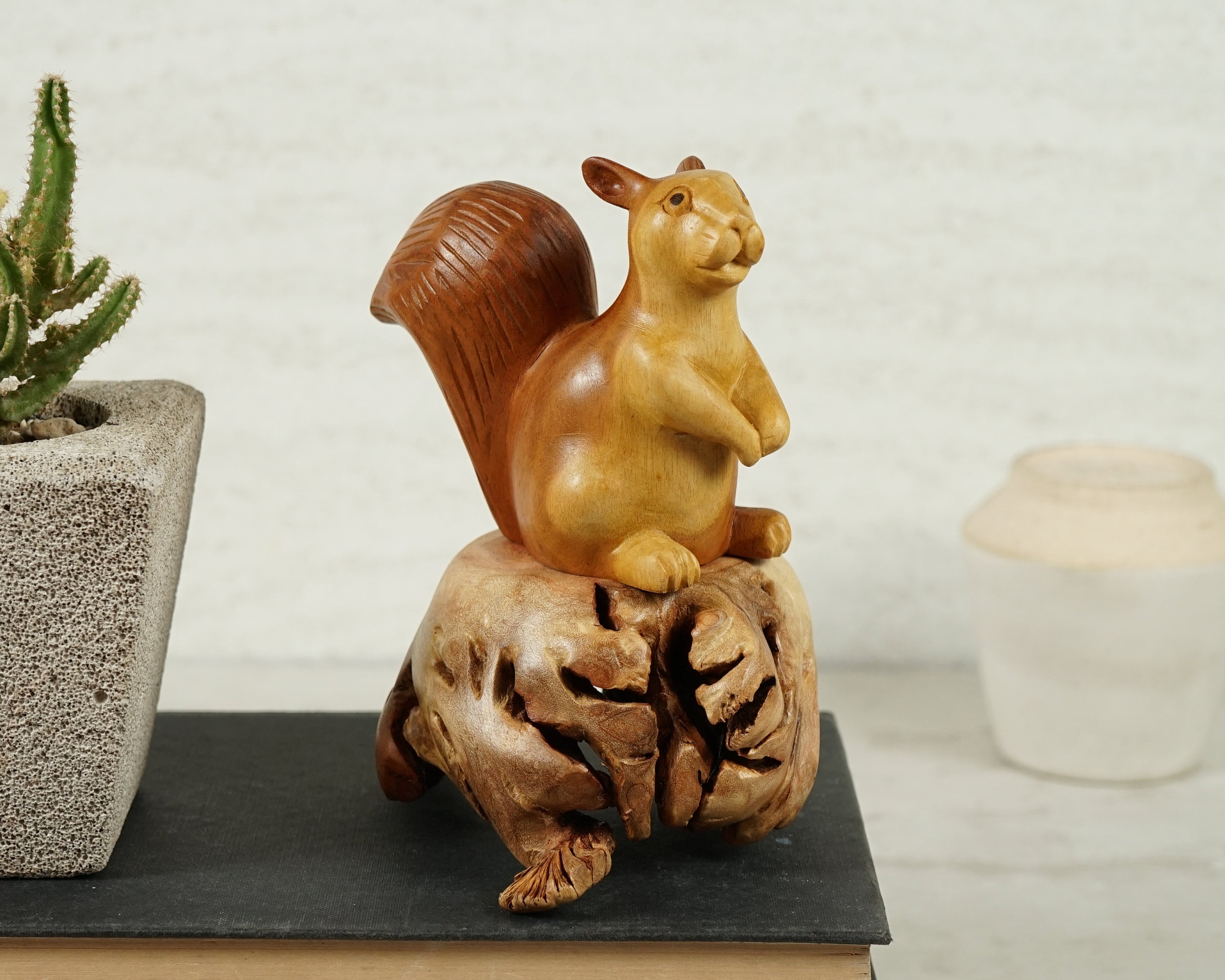 Wooden Squirrel Sculpture Animal Wood Carving Parasite Wood | Etsy