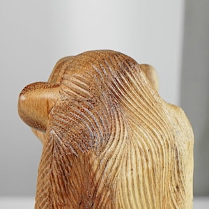 Meditating Monkey Sculpture, Animal, Yoga, Carving, Wooden Base ...