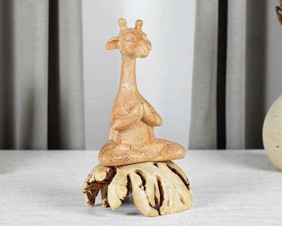 Meditating Giraffe Sculpture Yoga Pose Art Namaste Animal - Etsy