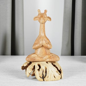 Meditating Giraffe Sculpture, Yoga Pose, Art, Namaste, Animal Statue ...
