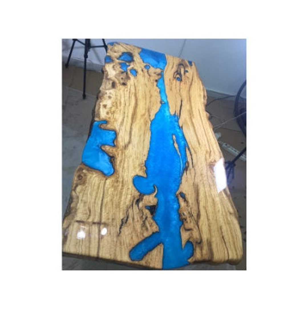 Olive Wood River Live Edge Ldining Epoxy Table - Etsy