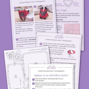 Cursed Cat Alastor Plush - Sewing Tutorial + Pattern + Embroidery Files ...