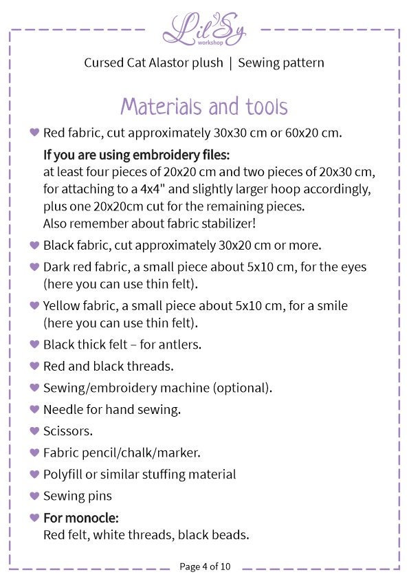 Cursed Cat Alastor Plush Sewing Tutorial Pattern Embroidery Files - Etsy UK