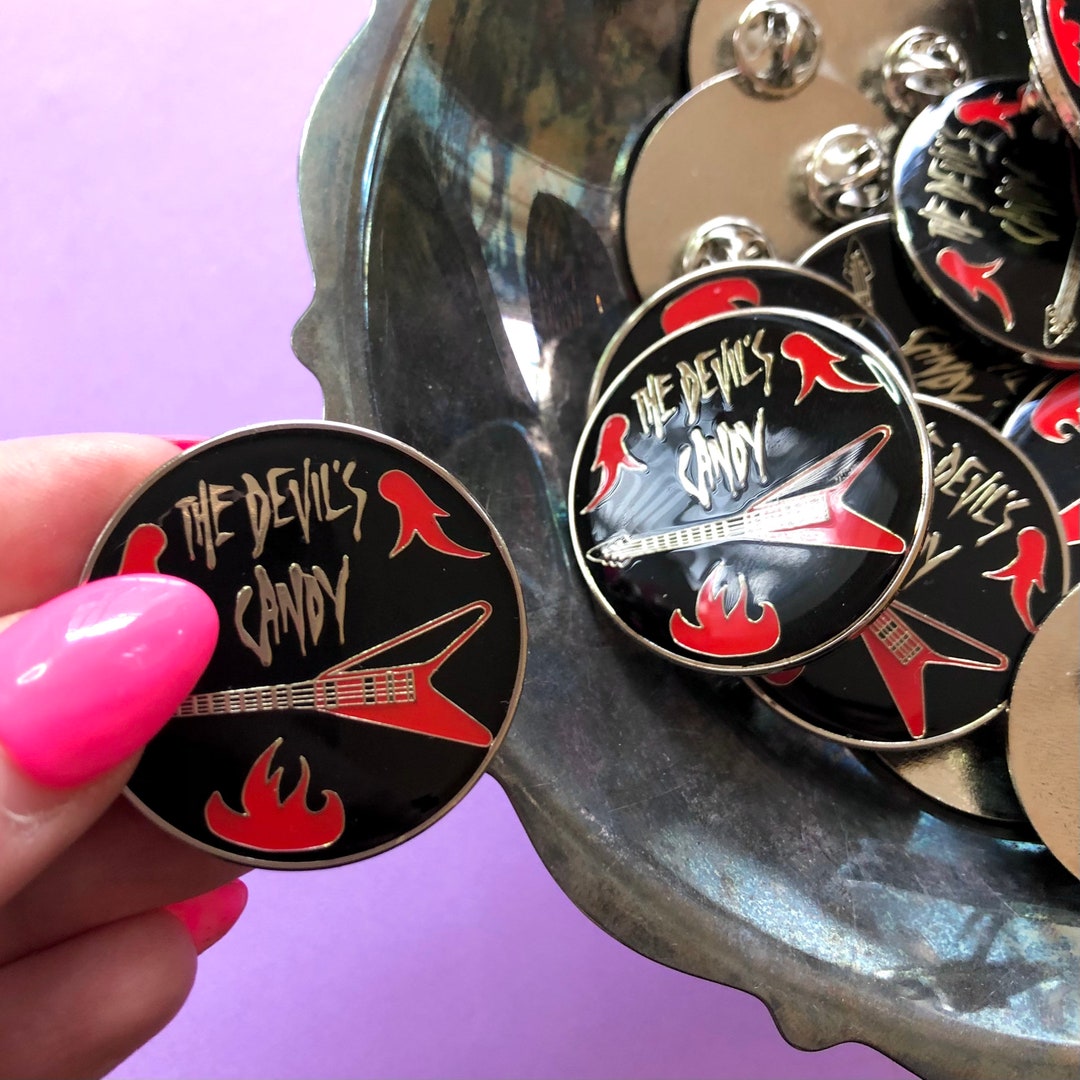 The Devil's Candy Enamel Pin: Horror Movie Metalhead Lapel Pin - Etsy