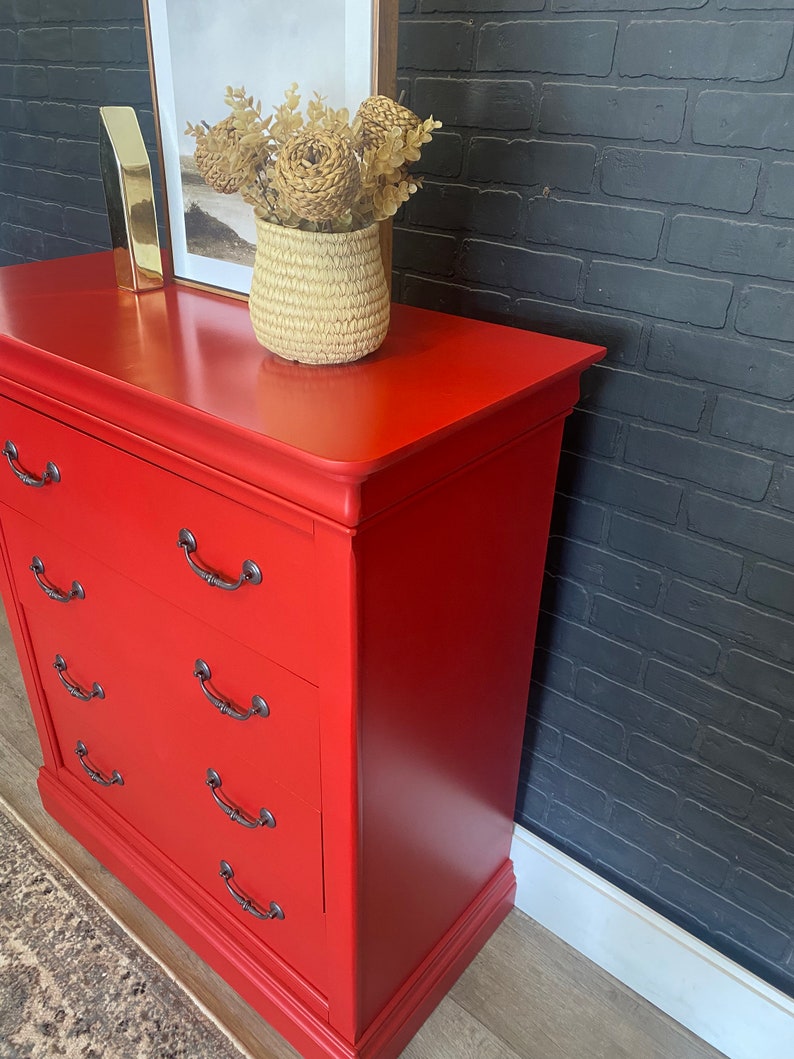 SOLD/SOLD Dresser/ Red Dresser/ Farmhouse Dresser/ Tall Dresser/ High ...
