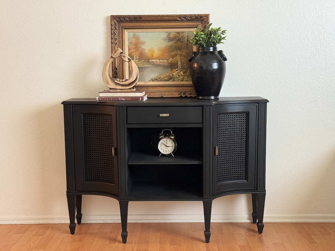 Cane Entry Table/ Coffee Station Table/ Tv Console / Console Tv Table ...