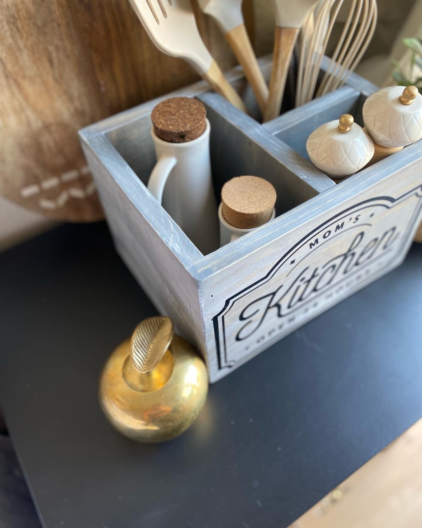 Utensil Storage Box/farmhouse Kitchen Decor/ Rustic Kitchen Decor ...