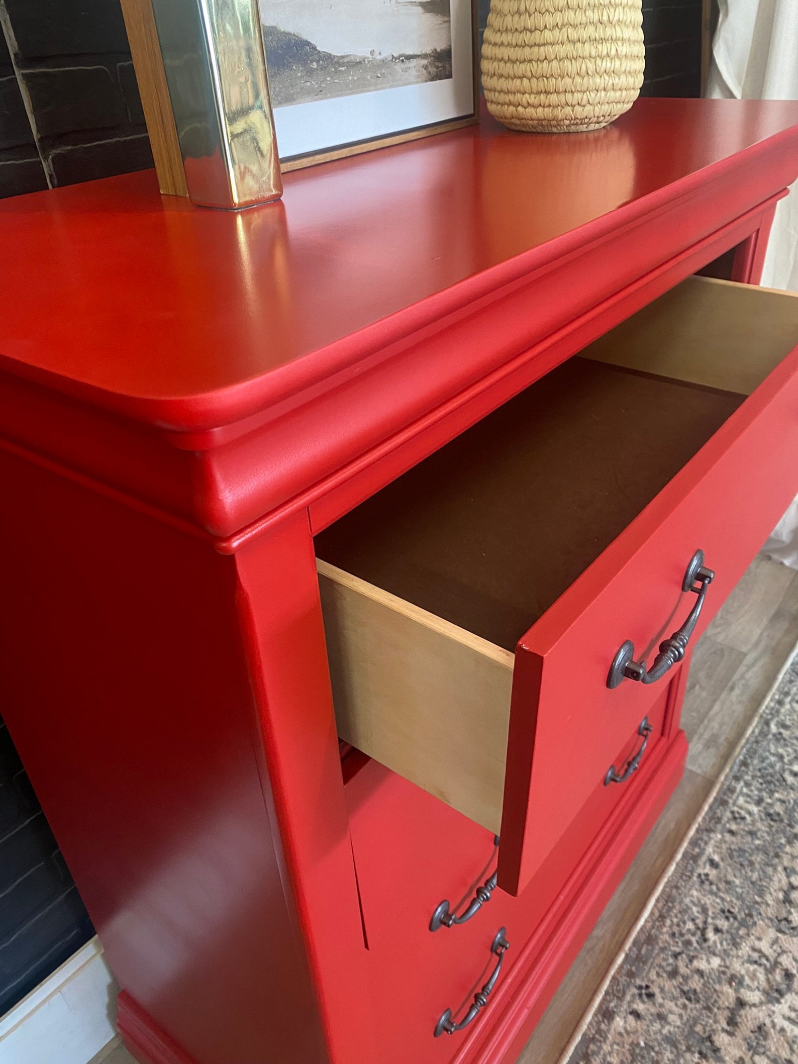 SOLD/SOLD Dresser/ Red Dresser/ Farmhouse Dresser/ Tall Dresser/ High ...