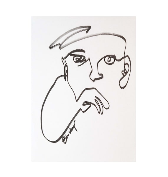 Original Line Drawing / A3 / Portrait / 'perturbed' | Etsy