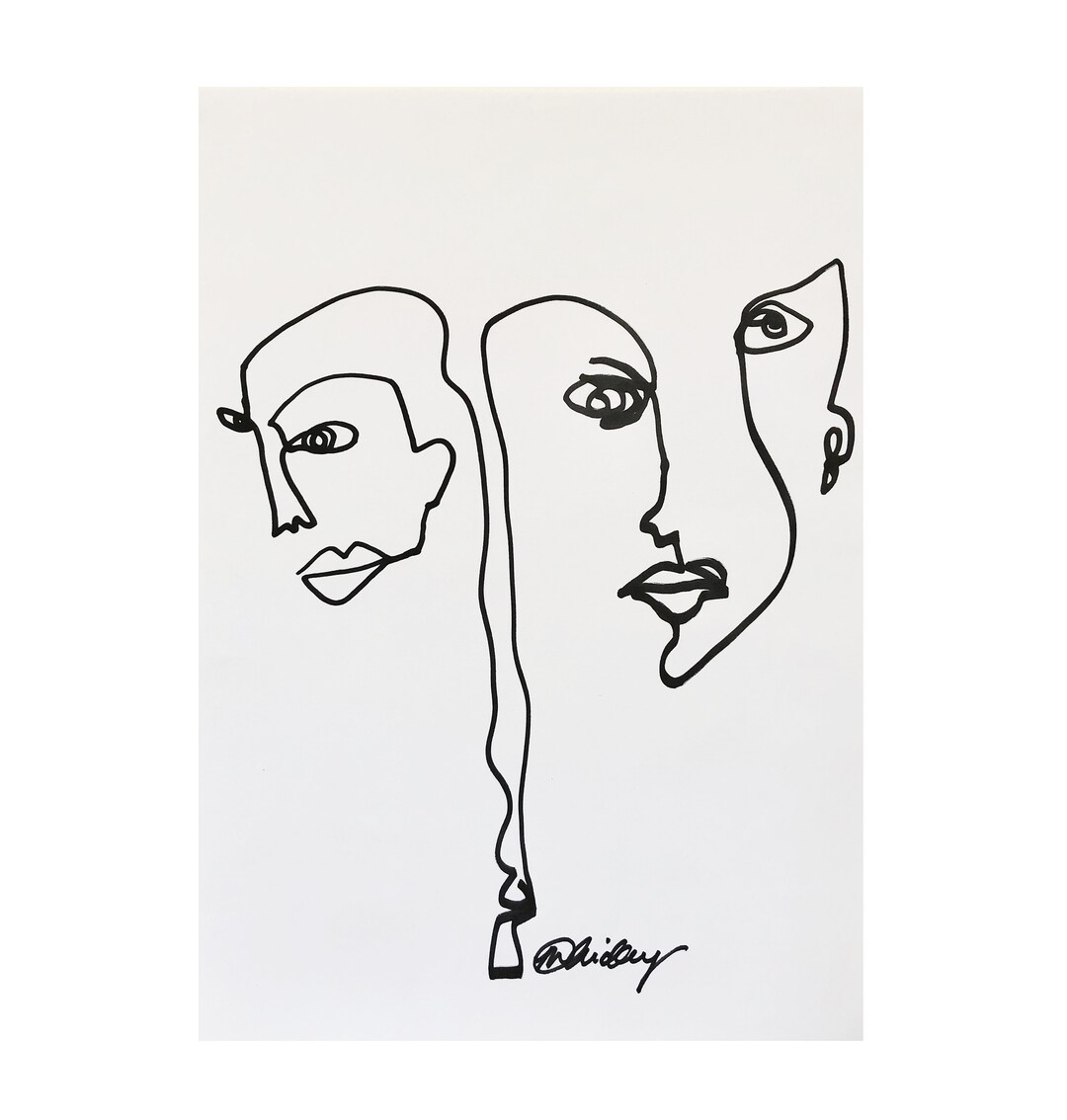 Original Line Drawing / A3 / Portrait / 'two' - Etsy