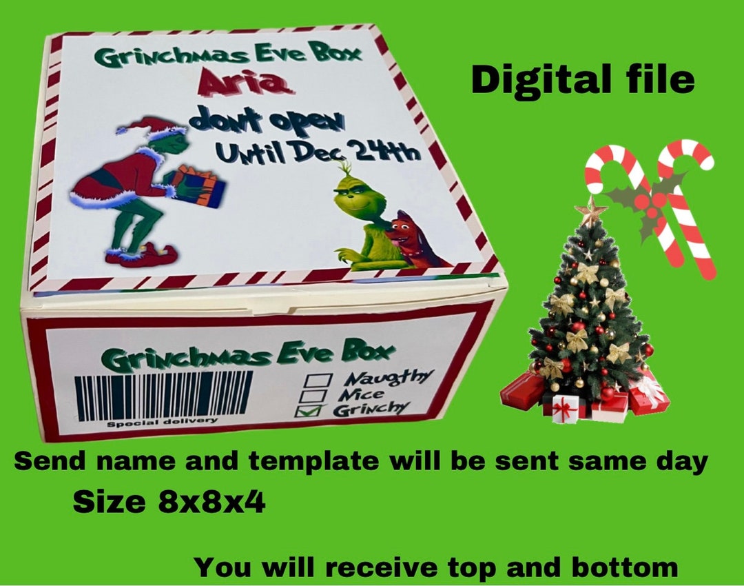 Personalized Grinch Christmas Eve Box Template (digital File) - Etsy