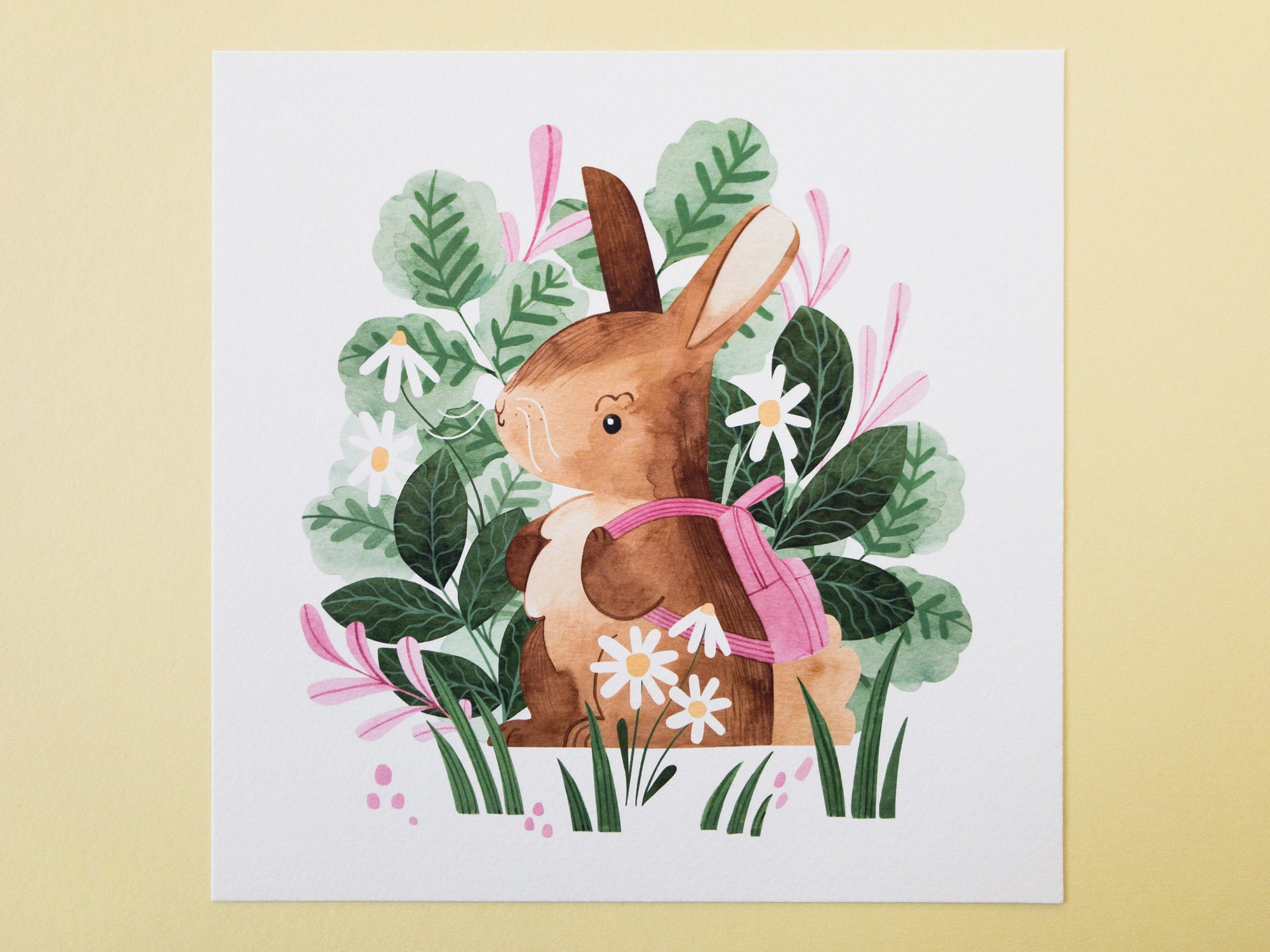 Floral Rabbit Nursery Print / Bunny Nursery Wall Art / Rabbit - Etsy