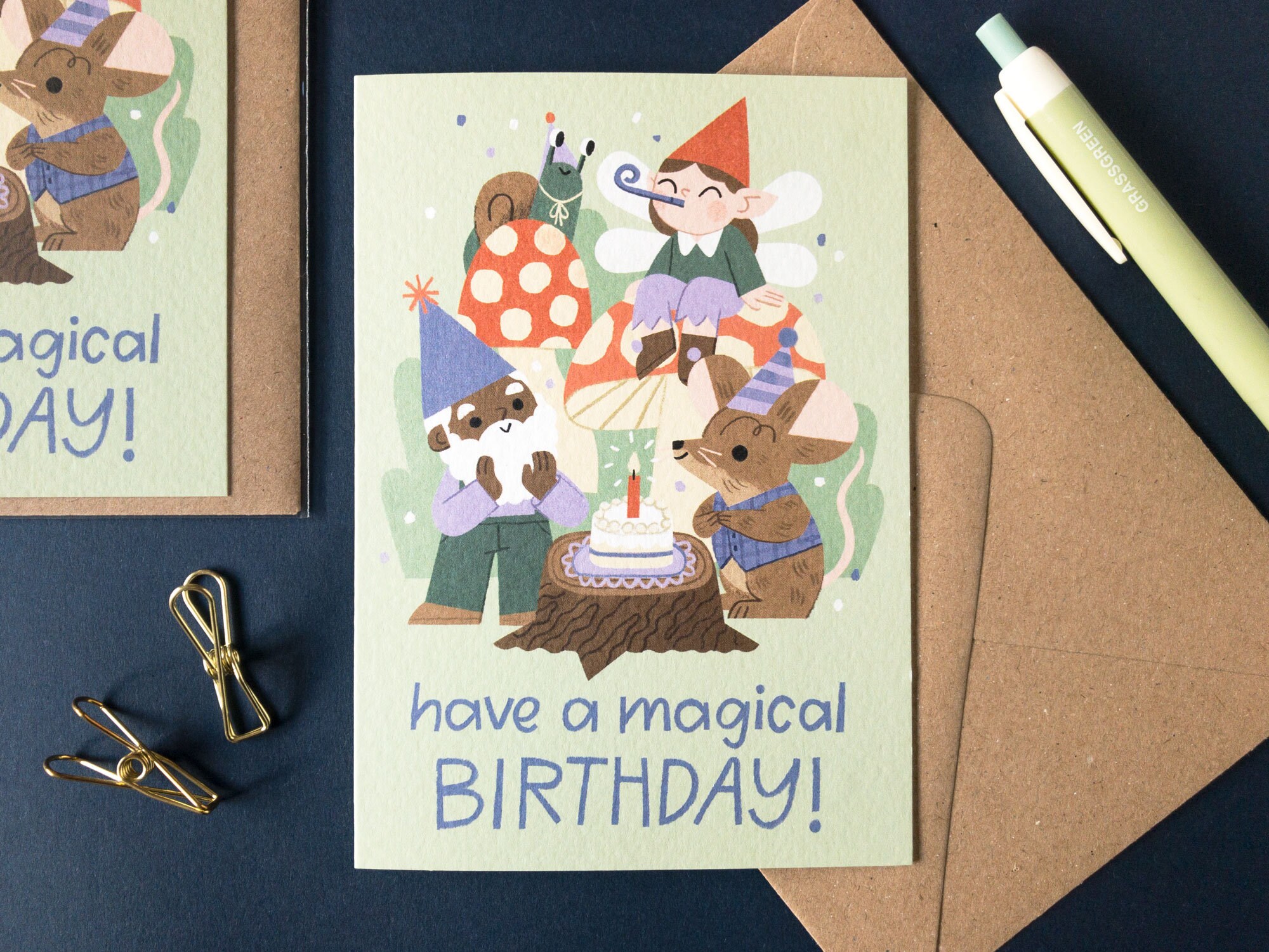 Magical Forest Card Pack / Mushrooms Fairy Dragon and Gnome - Etsy