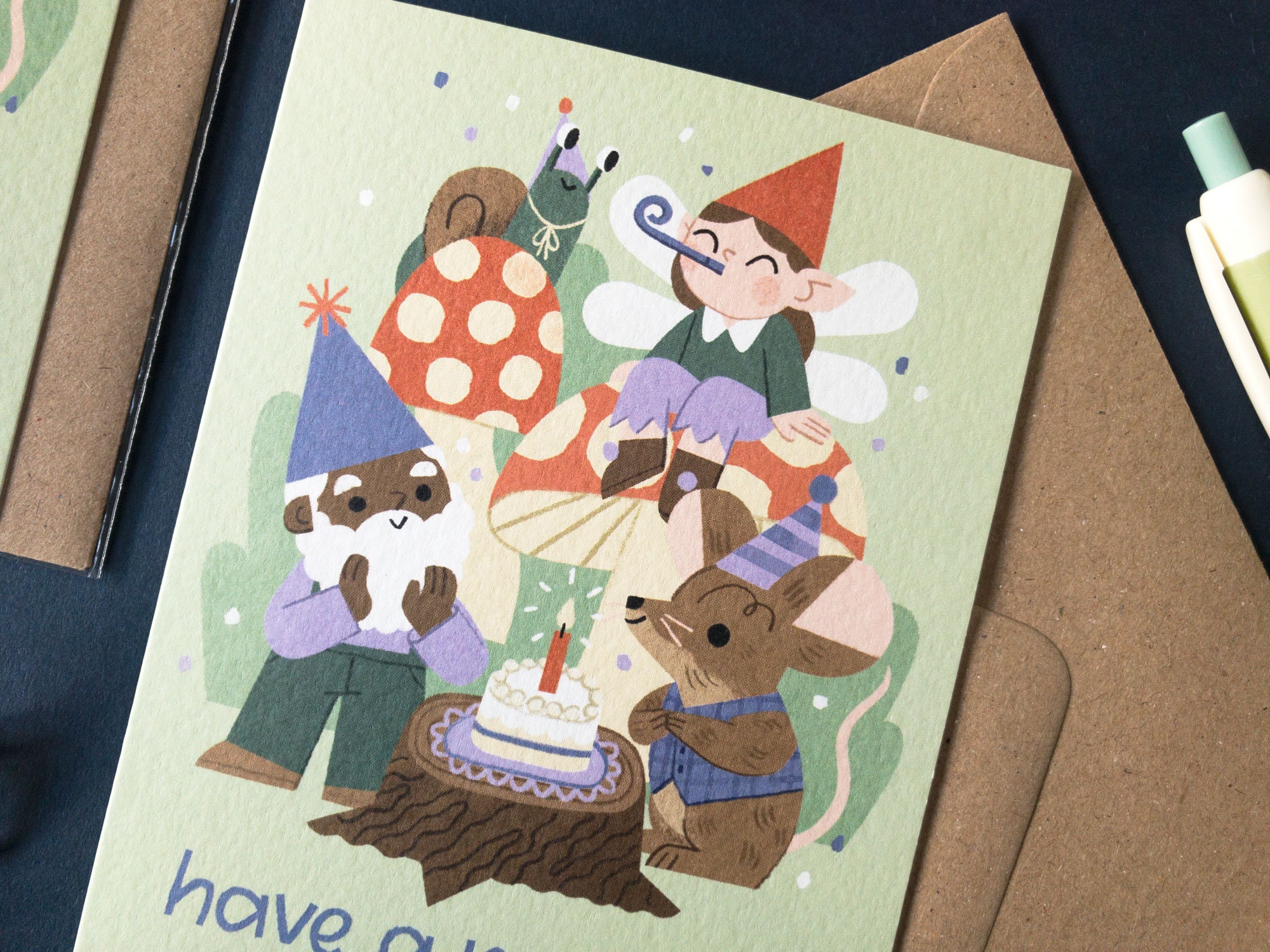 Magical Forest Card Pack / Mushrooms Fairy Dragon and Gnome - Etsy