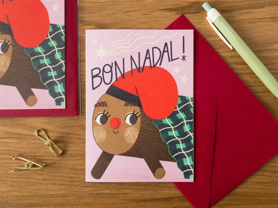 Tió De Nadal Christmas Card / Caga Tio Illustration / Catalan Christmas ...