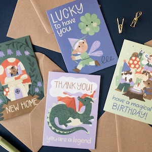 Magical Forest Card Pack / Mushrooms, Fairy, Dragon and Gnome Cards ...