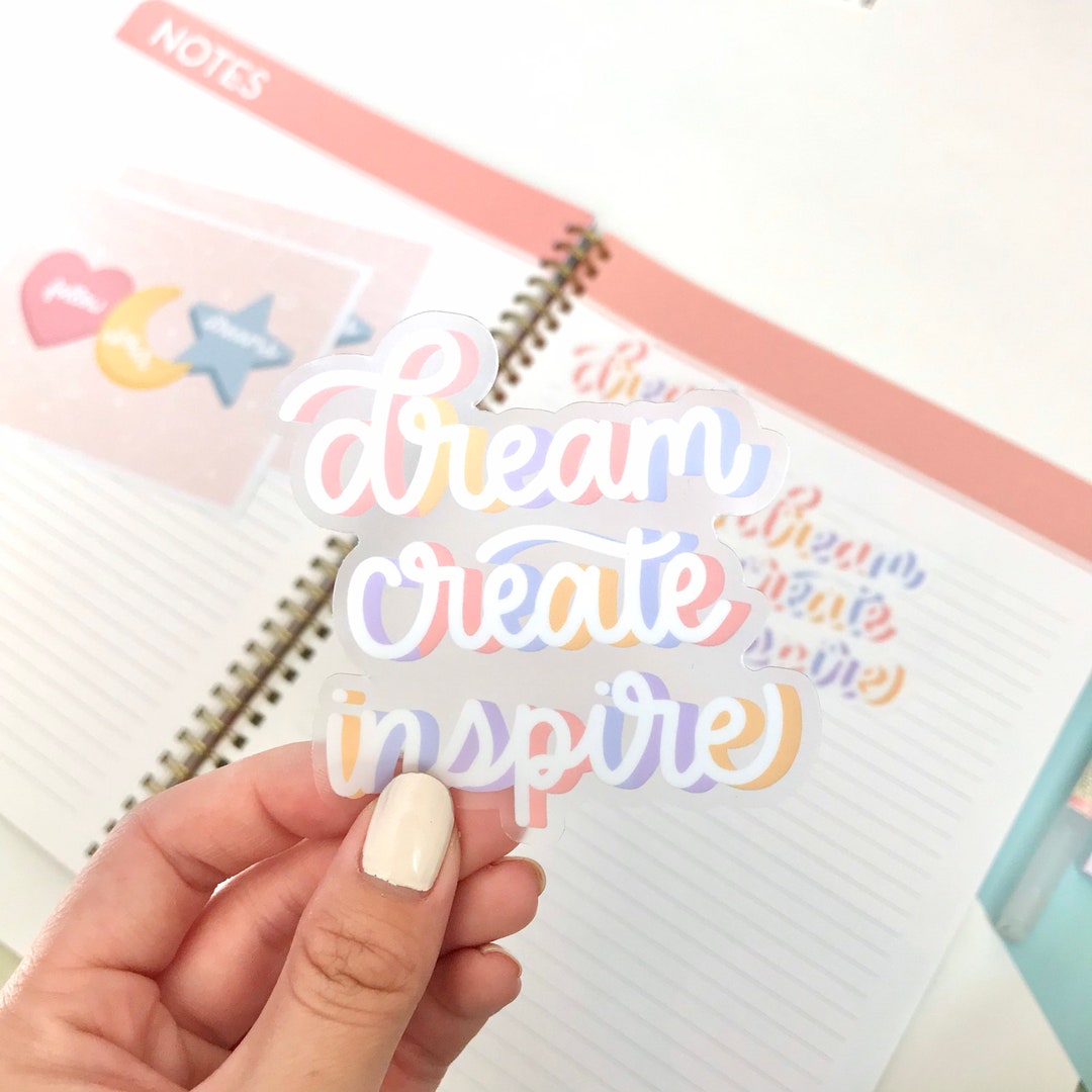 Dream Create Inspire Transparent Sticker Clear Sticker Laptop Decal ...
