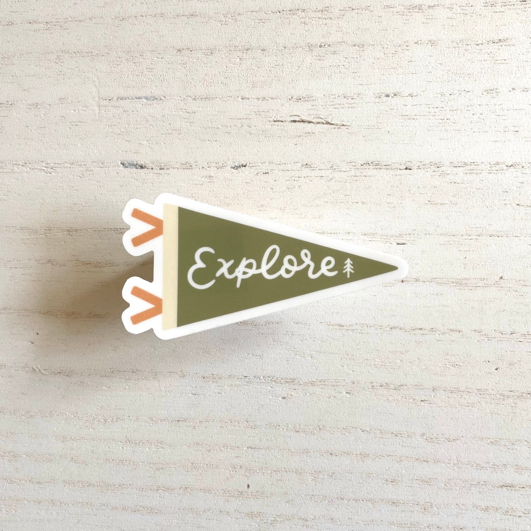Explore Pennant Sticker | Outdoorsy Sticker | Nature Sticker | Hiking ...