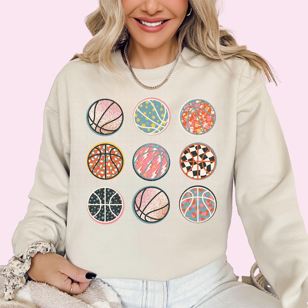 Basketball Sweatshirt Basketballs Sweatshirt Game Day Shirt Basket ...