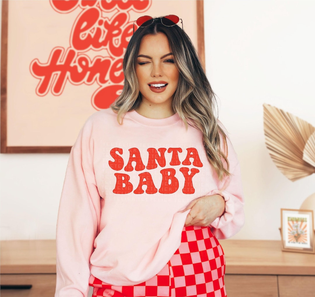 Christmas Sweatshirt Santa Baby Christmas Crewneck Pullover Holiday ...