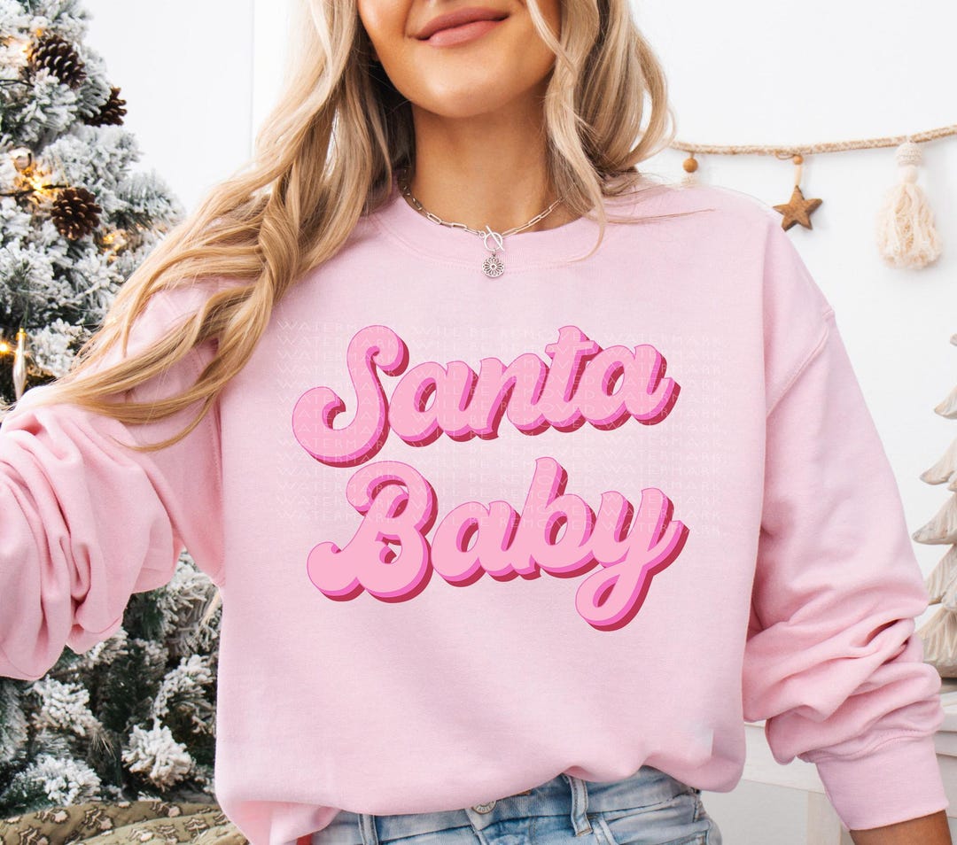 Santa Baby Sweatshirt Christmas Crewneck Pullover Holiday Sweaters ...